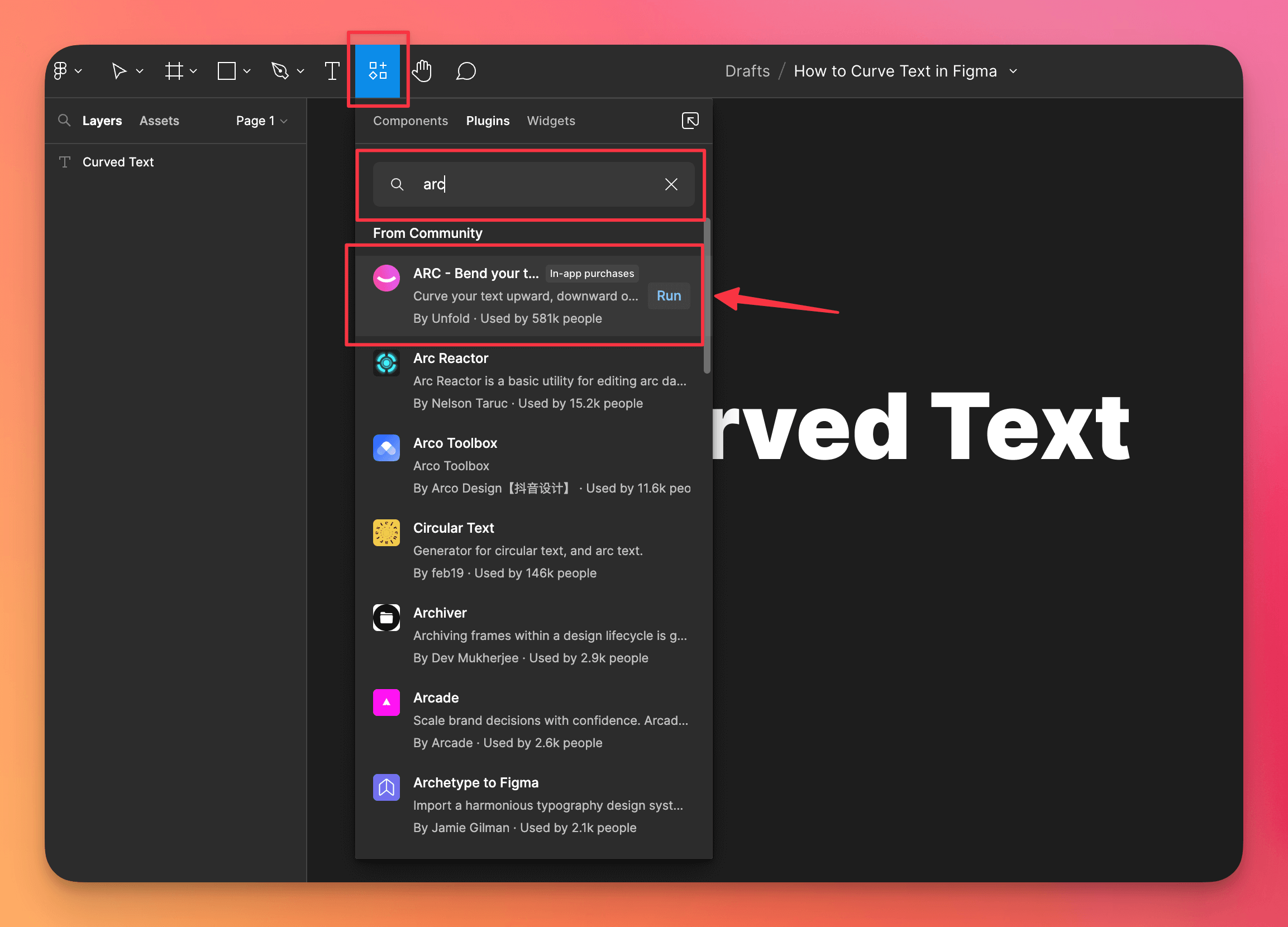 How to Curve Text in Figma